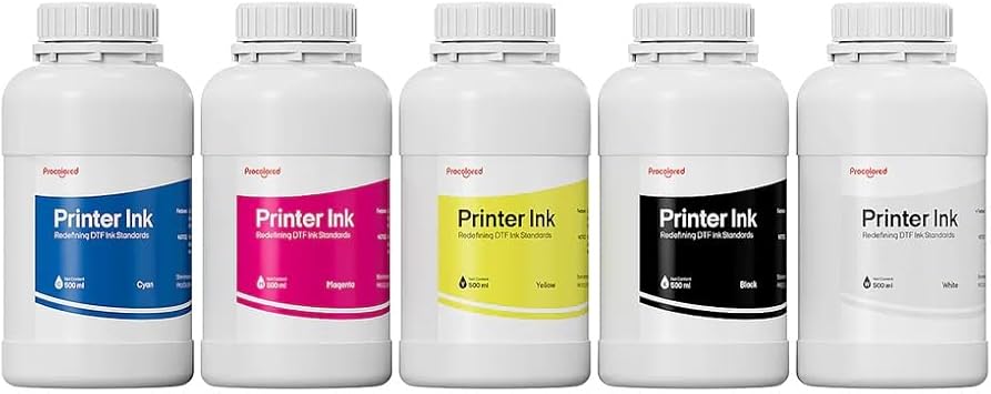 Procolored DTF INK (500ml*5(WCMYK)) – colorsprinter